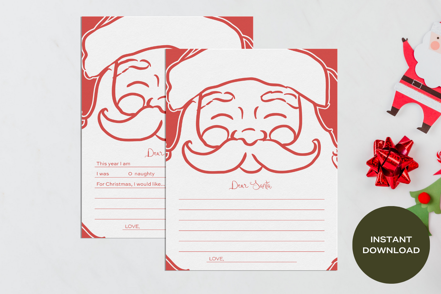 Letter to Santa Printable | Instant Download