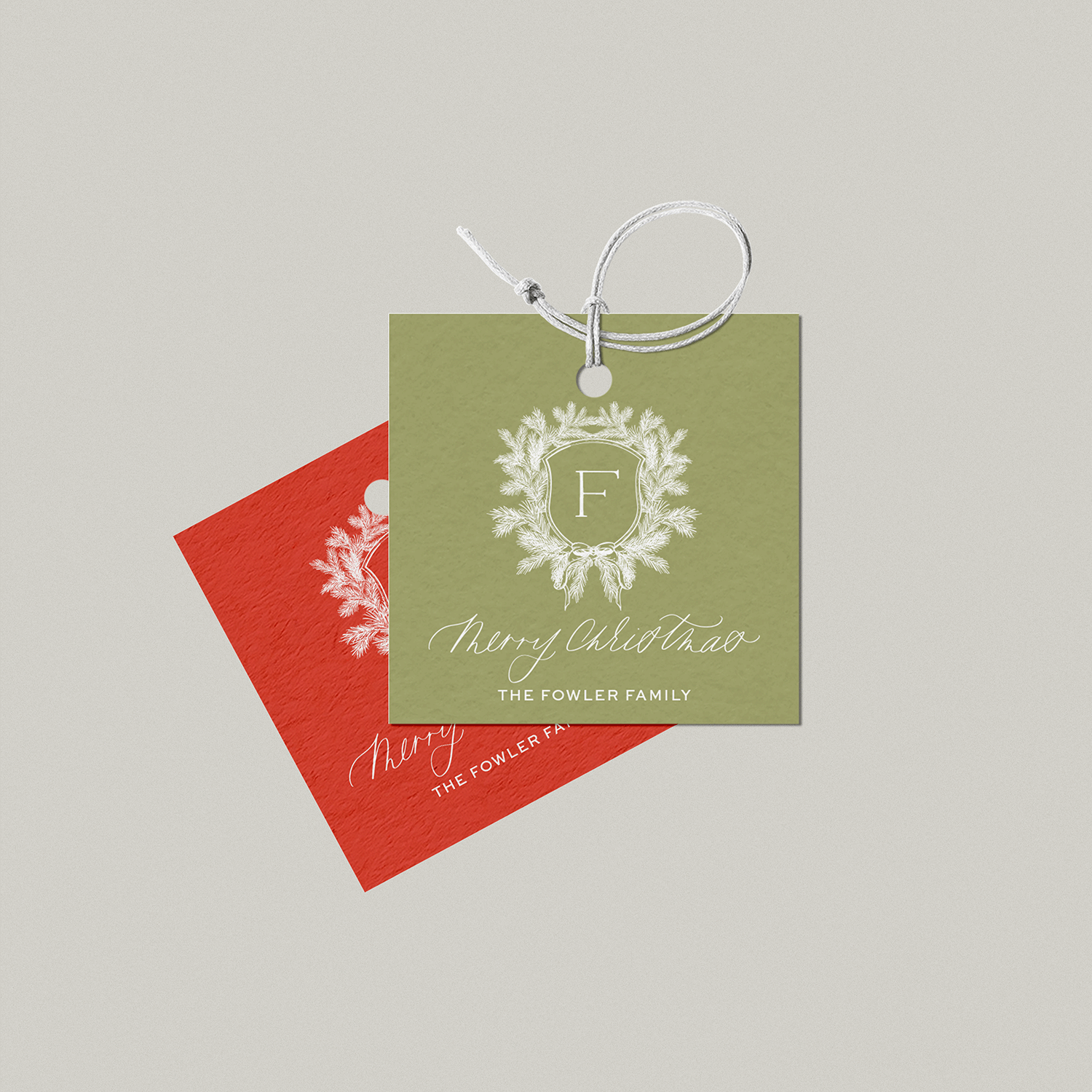 Christmas Crest Personalized Gift Tags