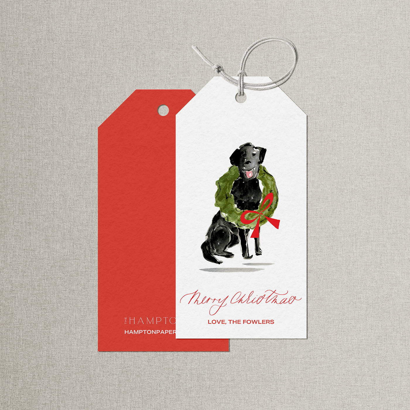 Watercolor Holiday Dog Gift Tag